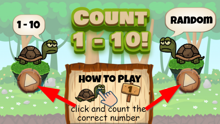 Turtle Count 1 to 10 – Online Counting Game for Preschoolers – Numboodles