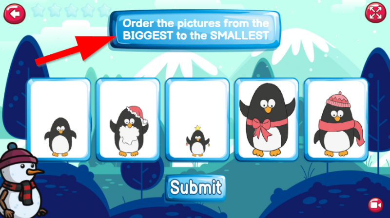 Order By Size – Math Game for Preschoolers – Numboodles