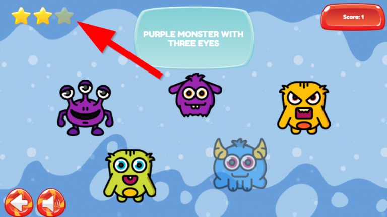 Pick the Correct Monster – Online Math Game for Kindergarten – Numboodles